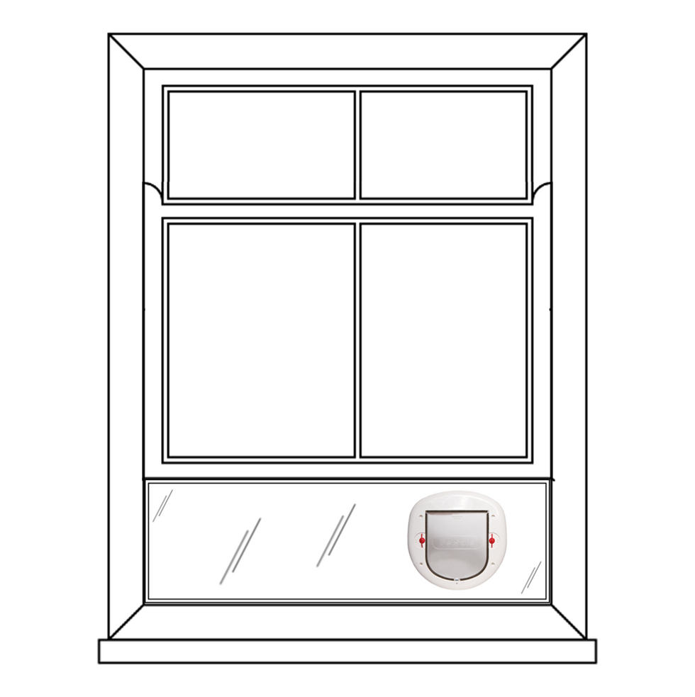 Cat Door Window Insert - Customizable Entry and Exit | Purrfect Fence