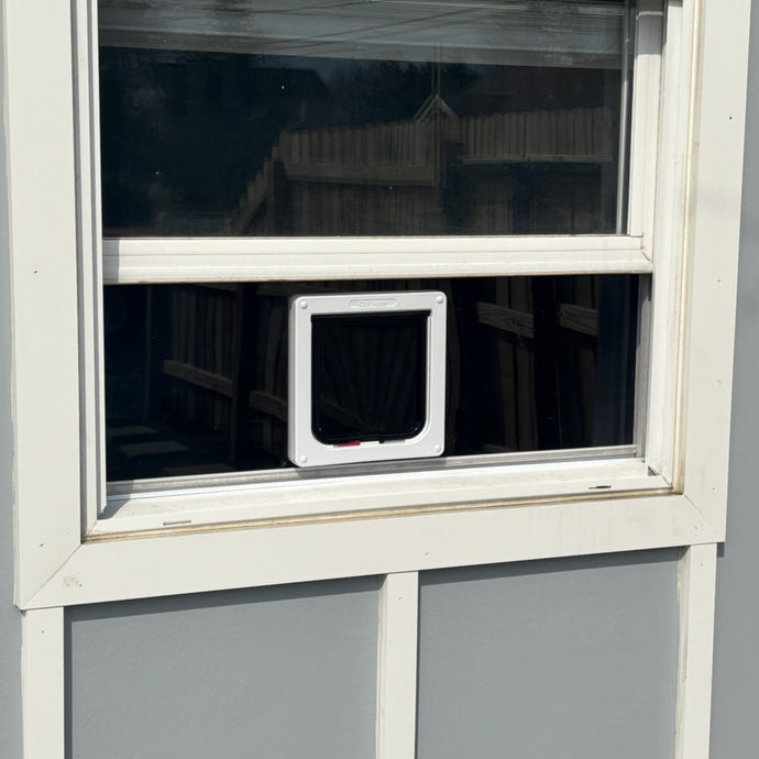 Cat Door Window Insert - Customizable Entry and Exit | Purrfect Fence